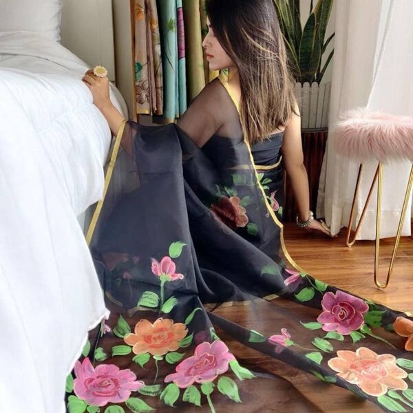 Floral Print Sarees - Etsy