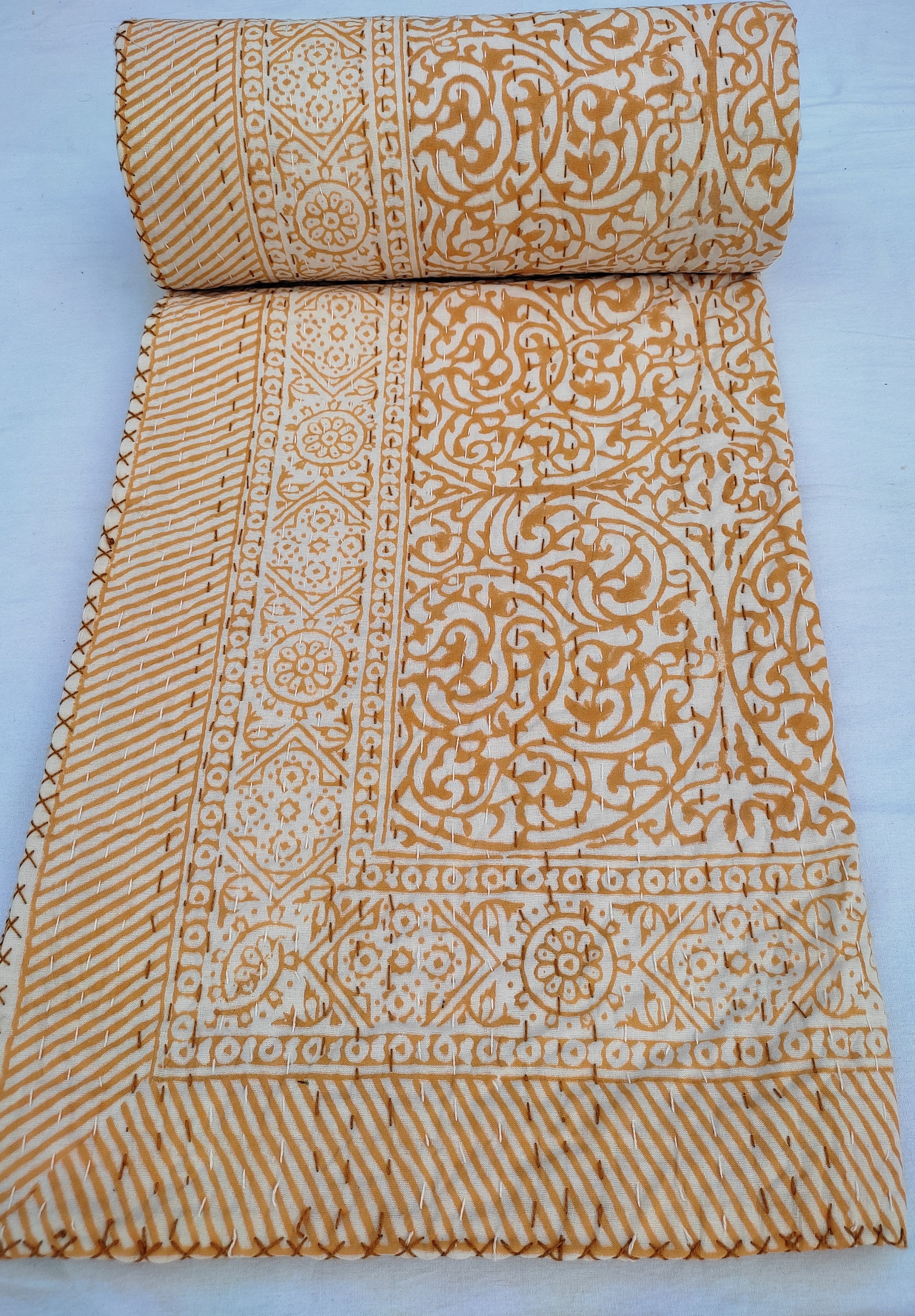 Indian Block Print Bedspread or Quilt Full Size Queen Size | Etsy