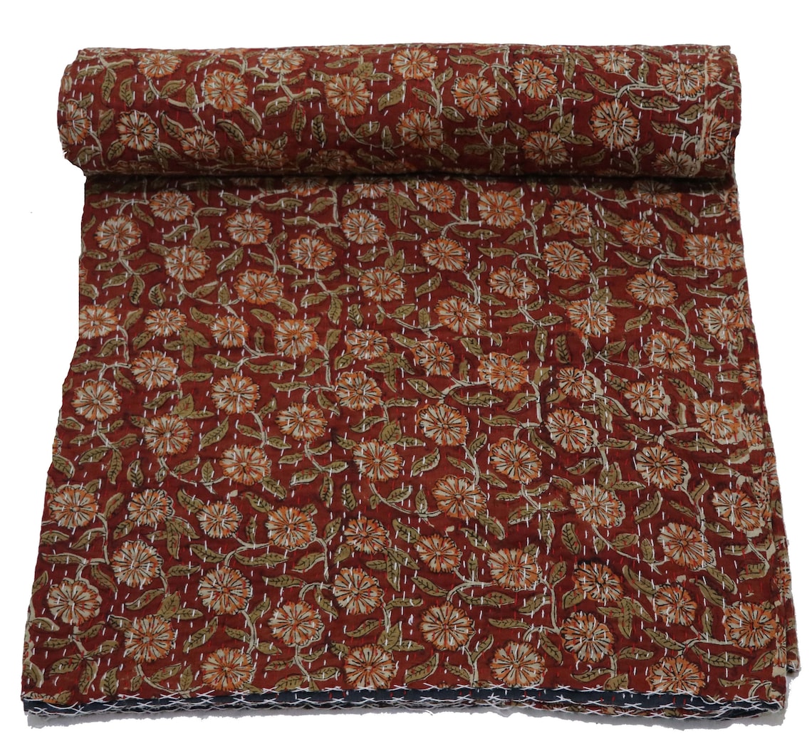 Indian Block Print Bedspread or Quilt Full Size Queen Size - Etsy