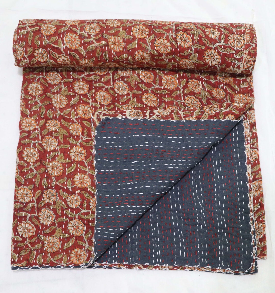 Indian Block Print Bedspread or Quilt Full Size Queen Size - Etsy