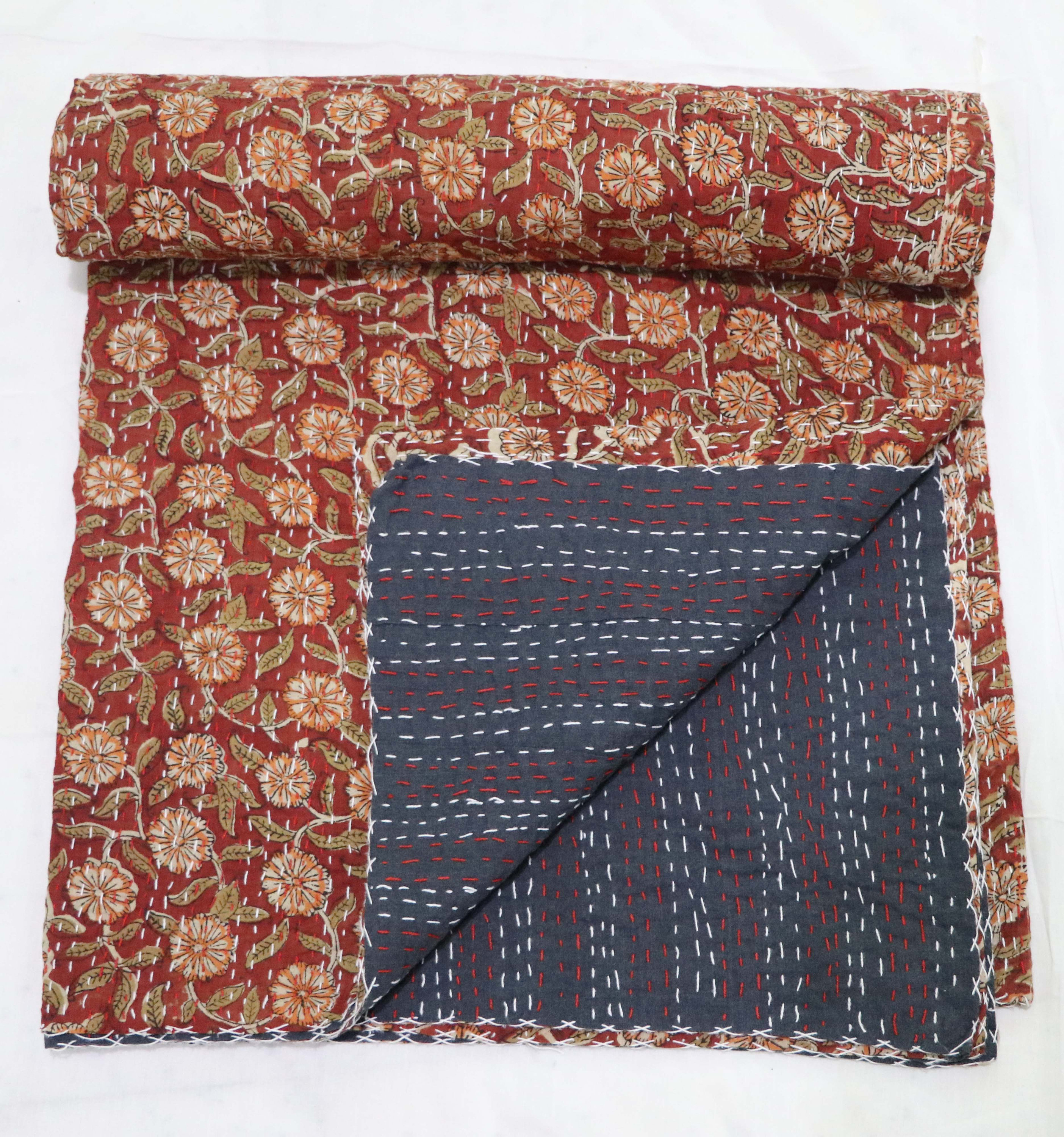 Indian Block Print Bedspread or Quilt Full Size Queen Size - Etsy
