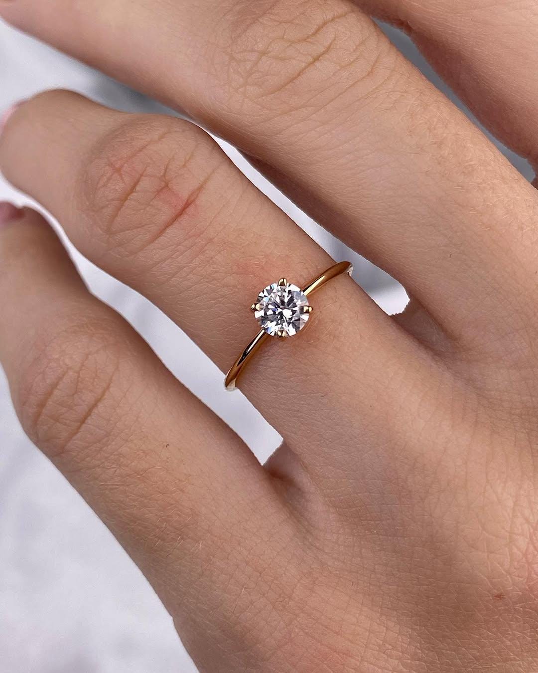 14K Gold Promise Ring, CZ Ring, Wedding Ring, Delicate & Elegant ...