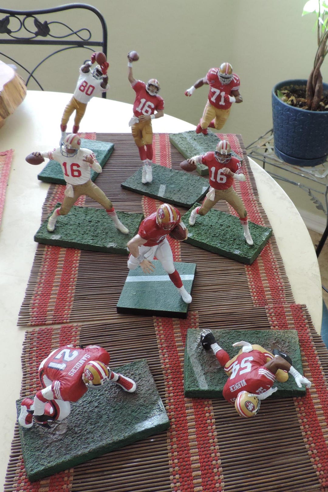 49ERS CUSTOM AND REGULAR Mcfarlane Figures: Rice, Lott, Mccaffrey, Dean ...