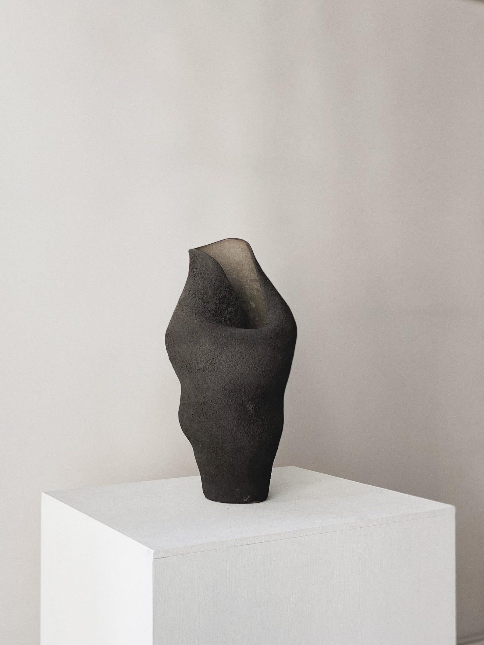 Black Ceramic Vase, Handmade Modern Abstract Vessel, Limited Edition - Etsy