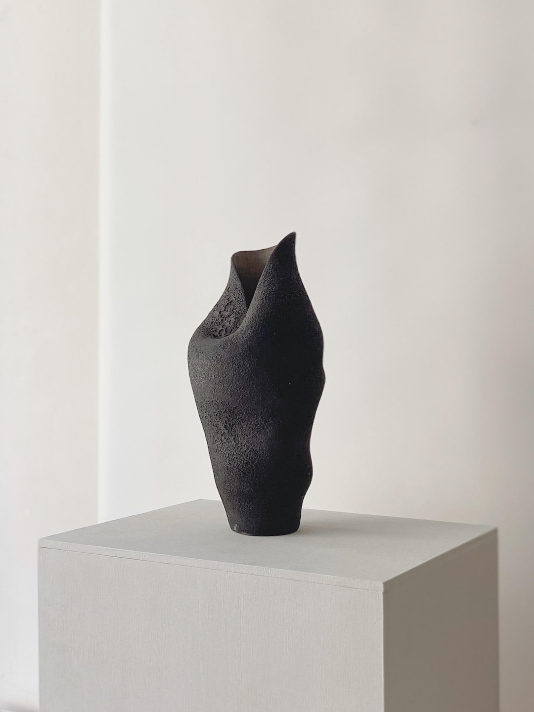 Black Ceramic Vase, Handmade Modern Abstract Vessel, Limited Edition - Etsy