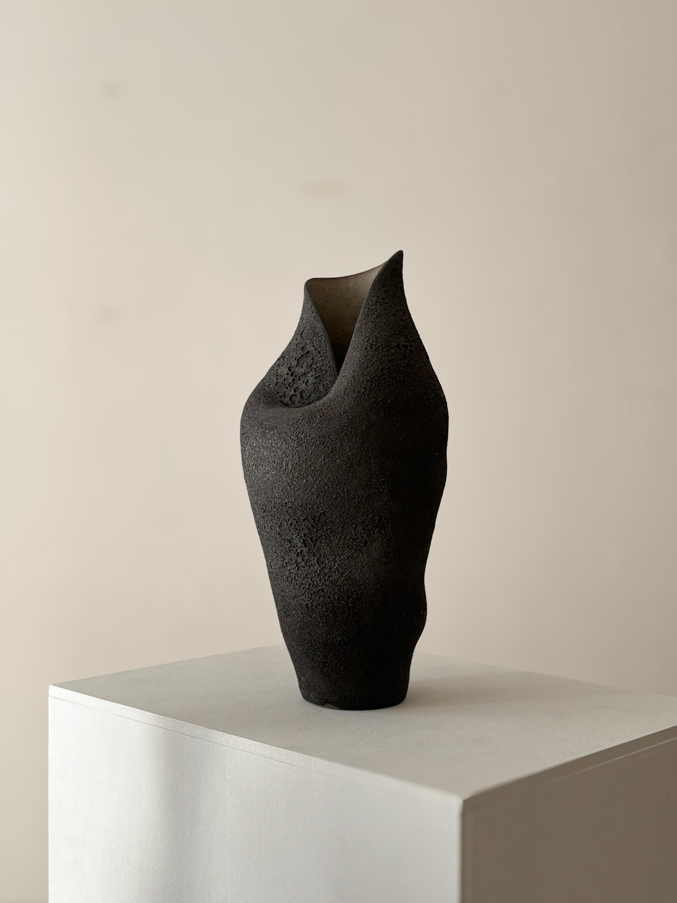 Black Ceramic Vase, Handmade Modern Abstract Vessel, Limited Edition - Etsy