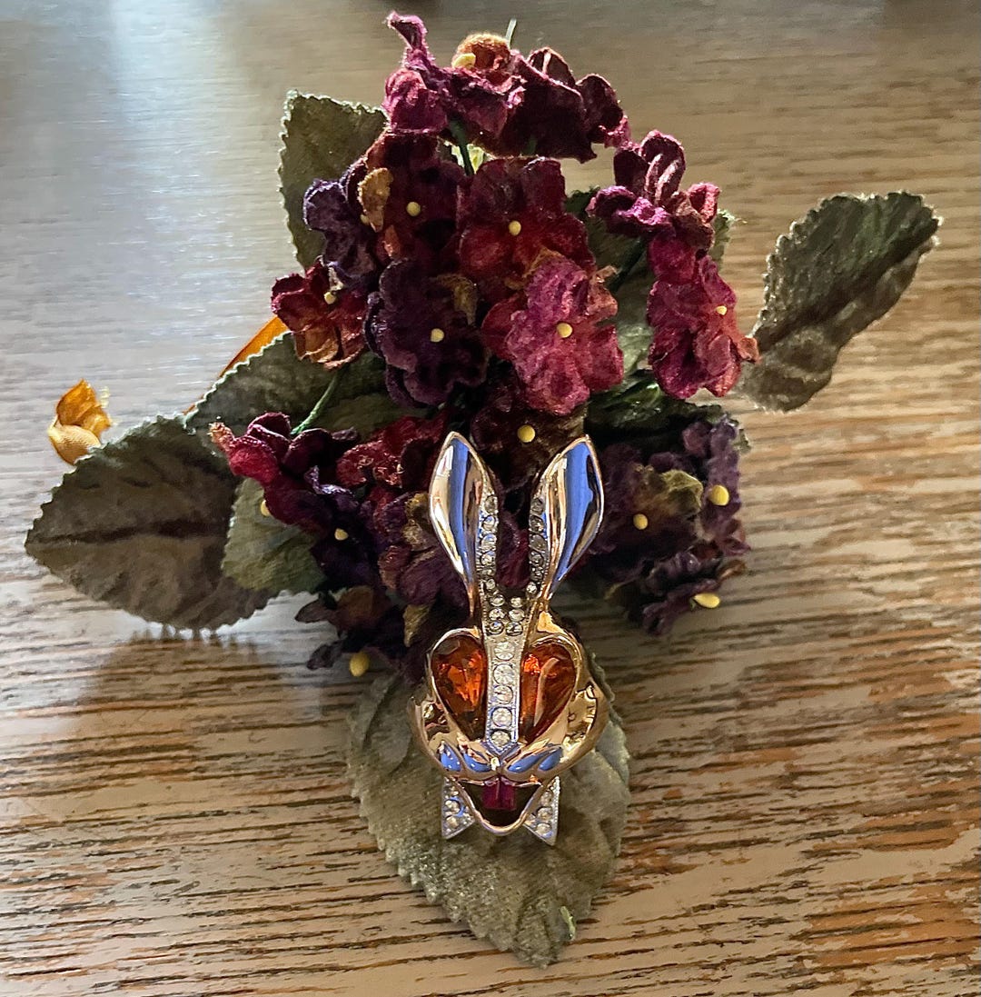 KARU, SIGNED, MENACING New York Rabbit Brooch, Vintage, Signed, Sold on ...