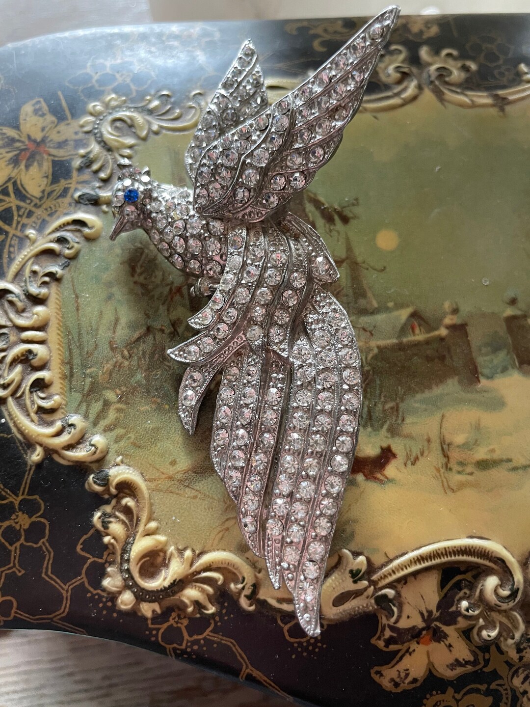 1930s HUGE RHINESTONE BIRD Brooch, Book Piece, Statement Piece - Etsy