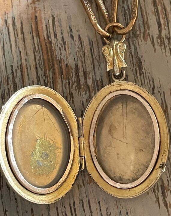 EDWARDIAN DOVE LOCKET, Vintage Double Photo Locket Wi… - Gem