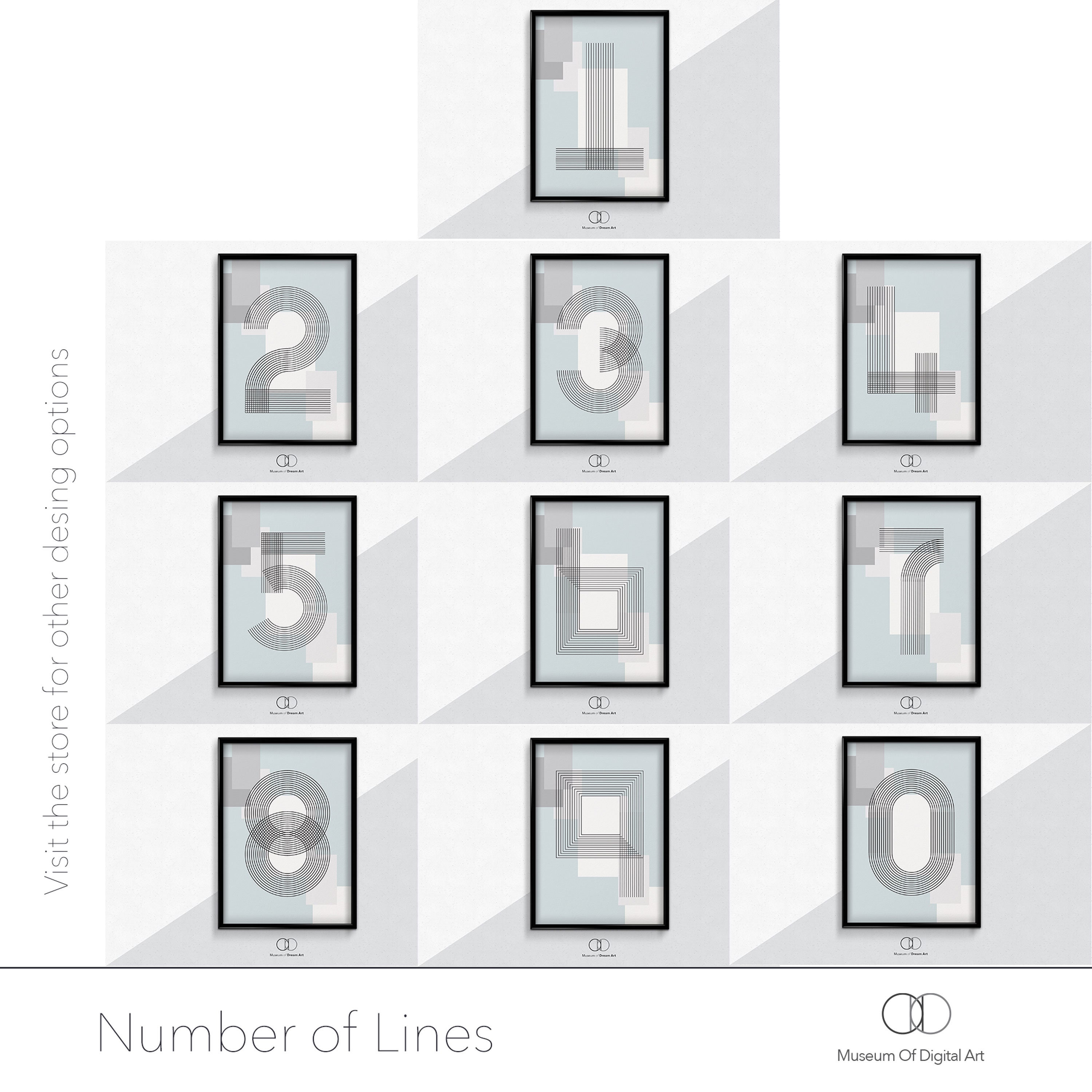 Number Zero Print | Number 0 | Line Wall Art | Printable Number Art ...