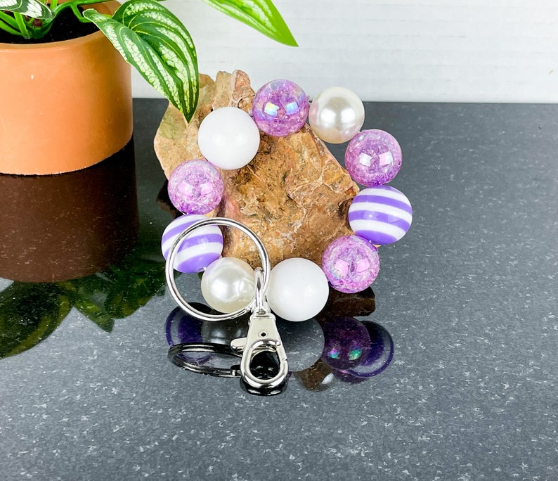 Bubblegum Bead Keychain Keychain Wristlet Colorful Bracelet - Etsy