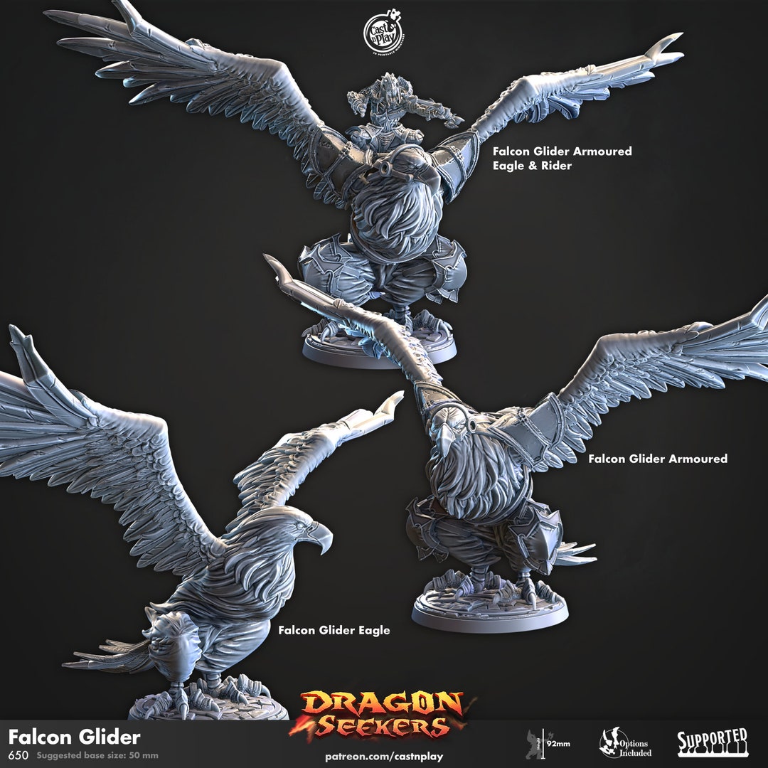 Dragon Seekers, Falcon Gliders Miniatures by Castnplay - Etsy