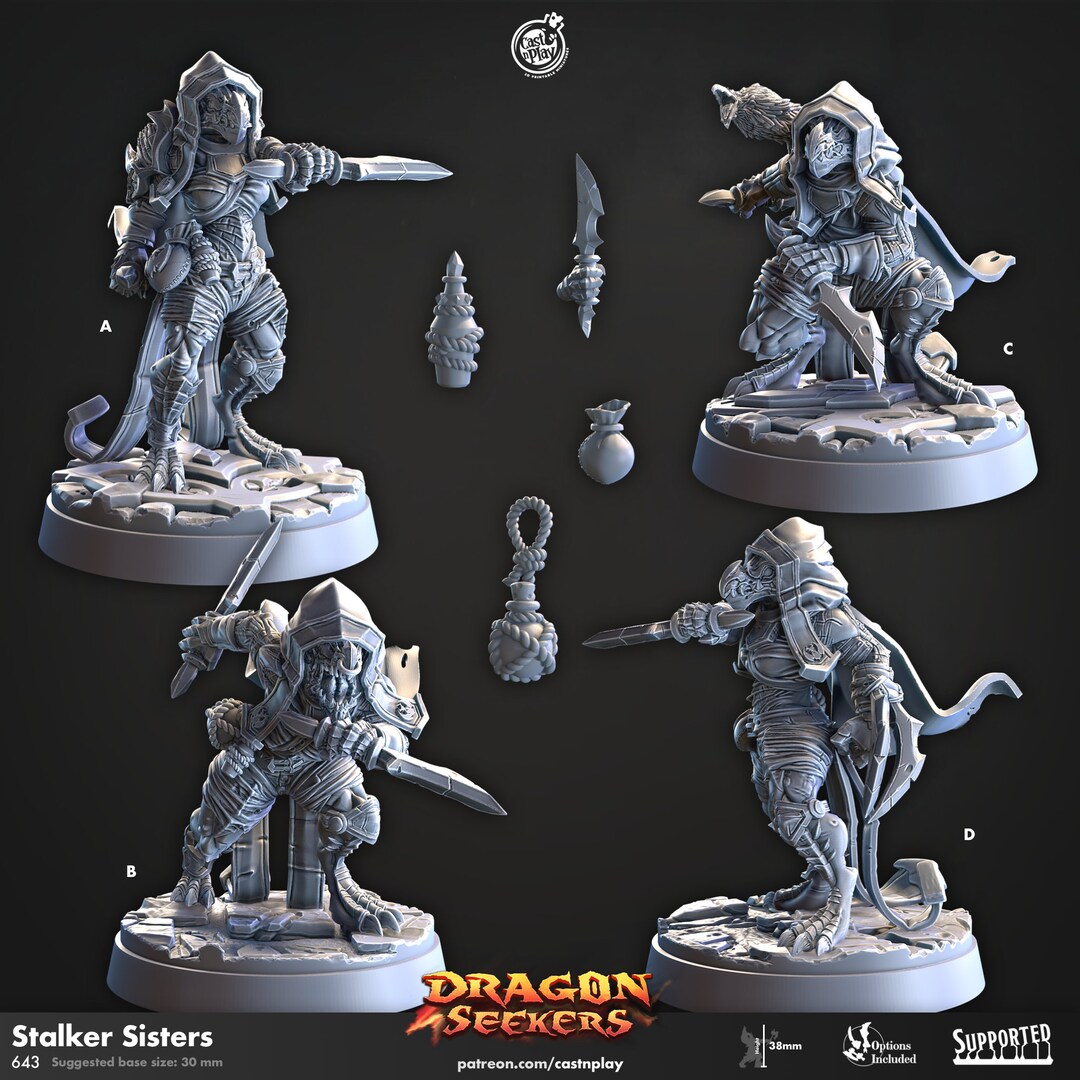 Dragon Seekers, Stalker Sisters Miniatures by Castnplay - Etsy