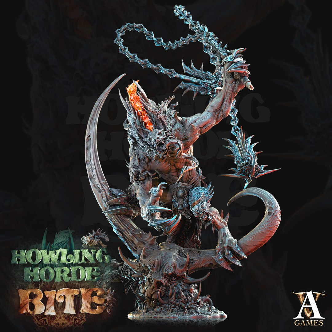 Akata Gnoll God Huge Miniature by Archvillain Games. - Etsy