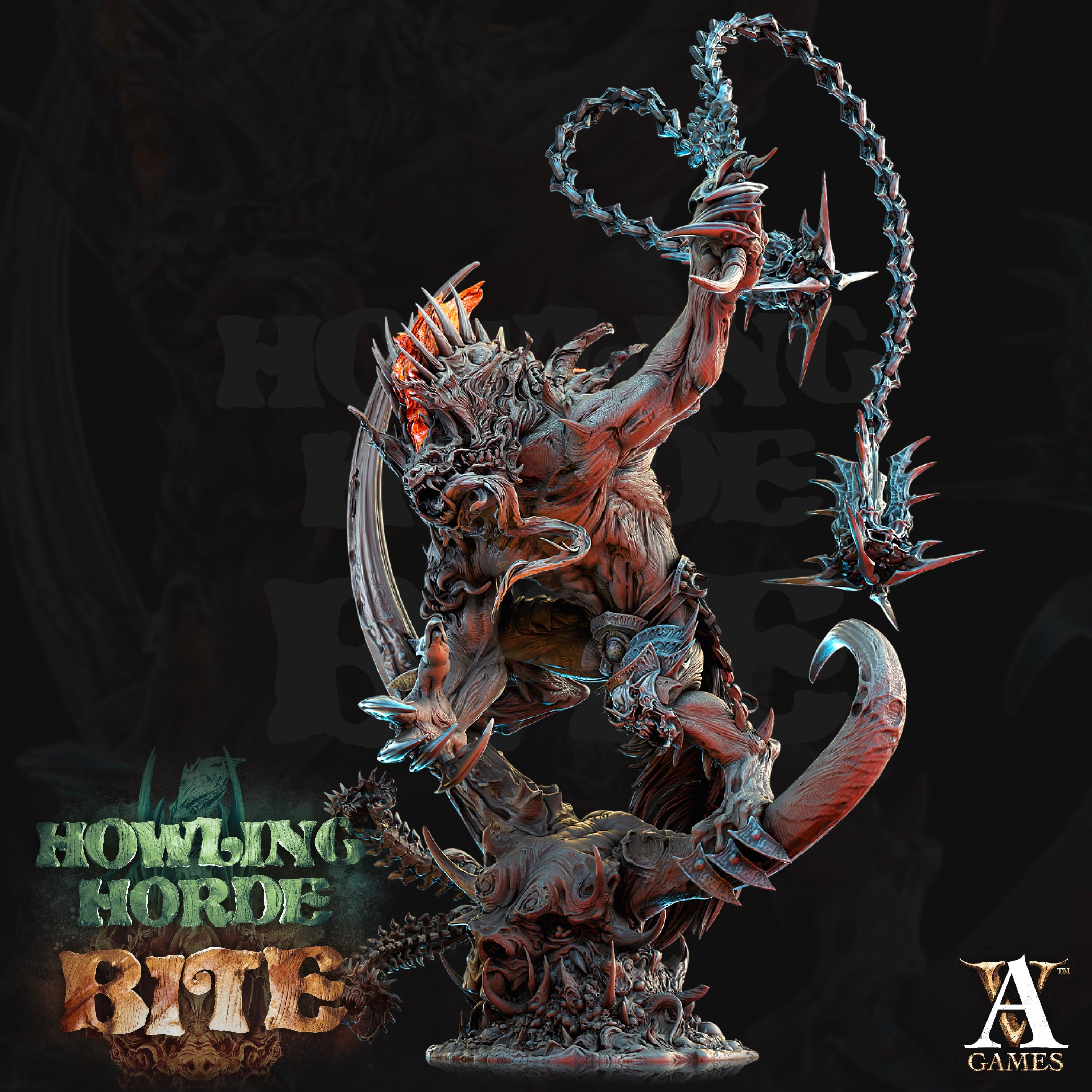 Akata Gnoll God Huge Miniature by Archvillain Games. - Etsy