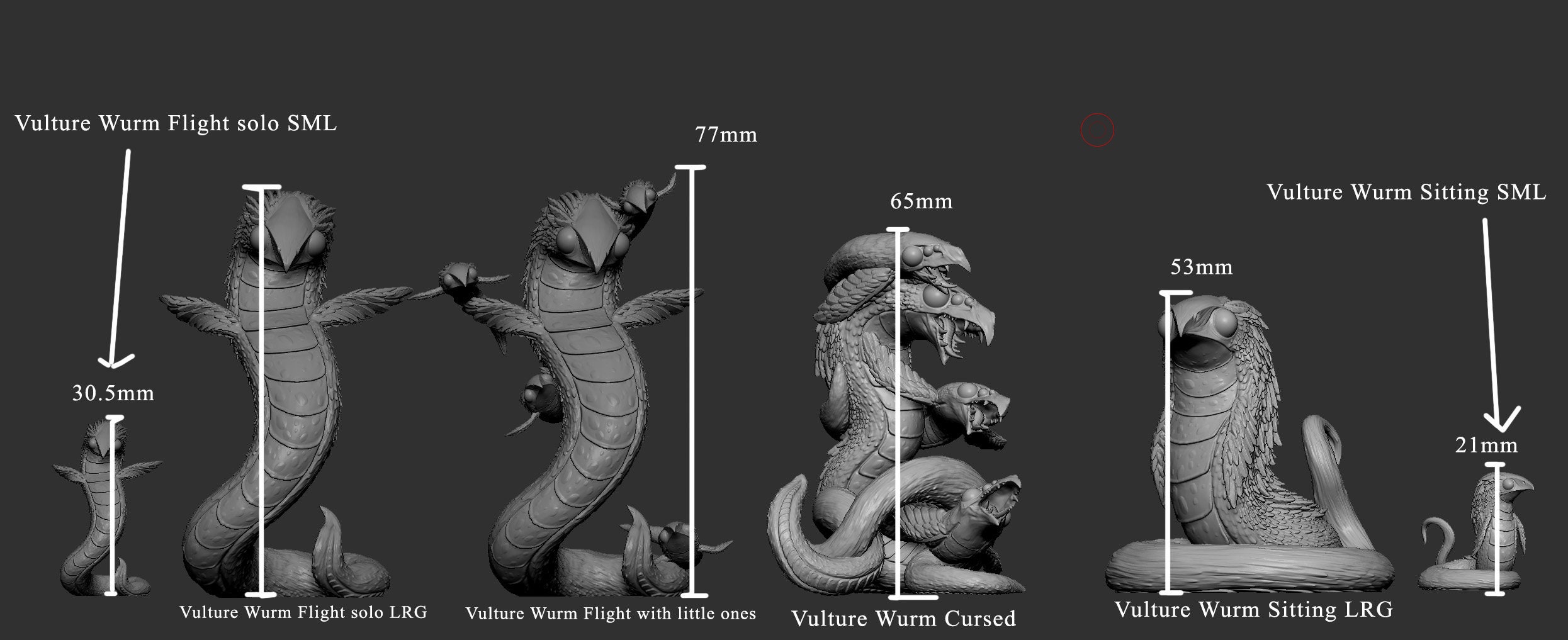 Vulture Worm Miniatures by Mini Monster Mayhem - Etsy