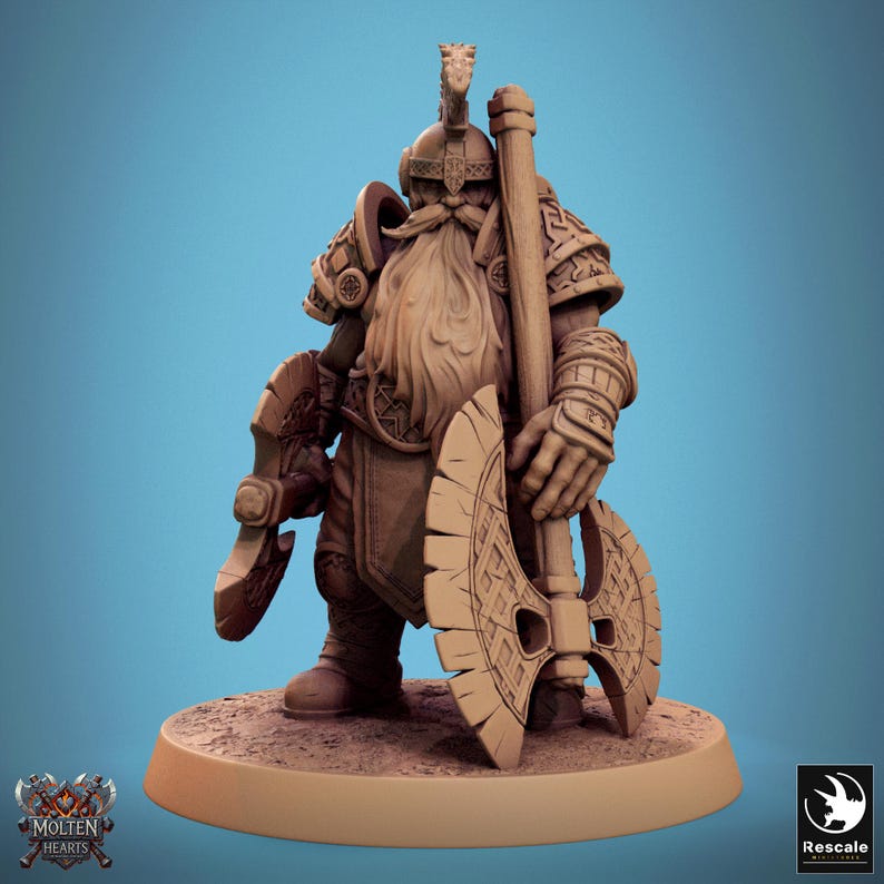 Dwarf Warrior Miniatures Set 1 by Rescale Miniatures (molten Hearts Set ...