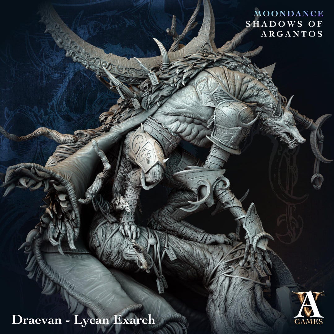 Draevan Lycan Exarch Miniature by Archvillain Miniatures (moondance ...