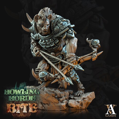 Akata Gnoll God Huge Miniature by Archvillain Games. - Etsy