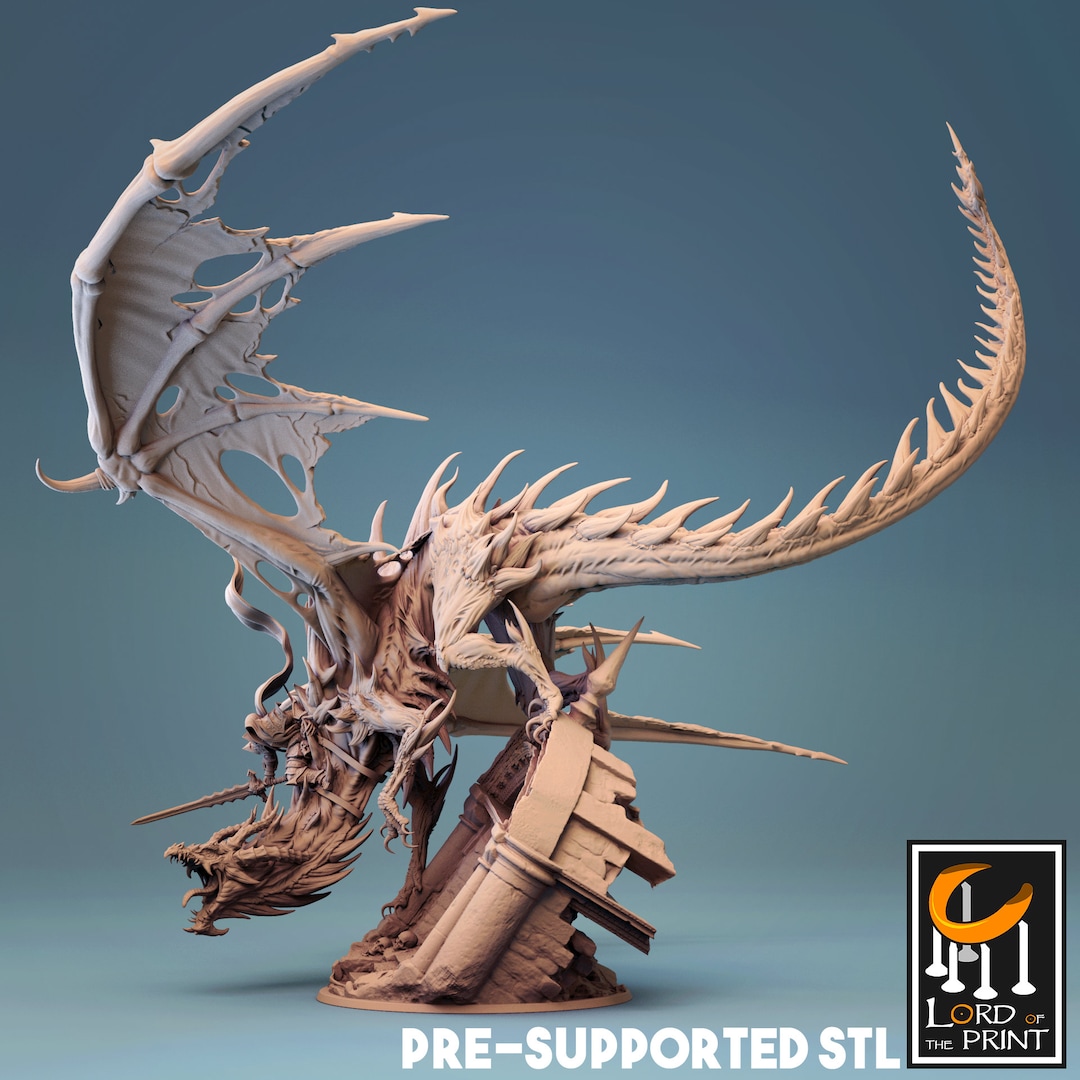 Cursed Dragon Miniature by Rescale Miniatures - Etsy