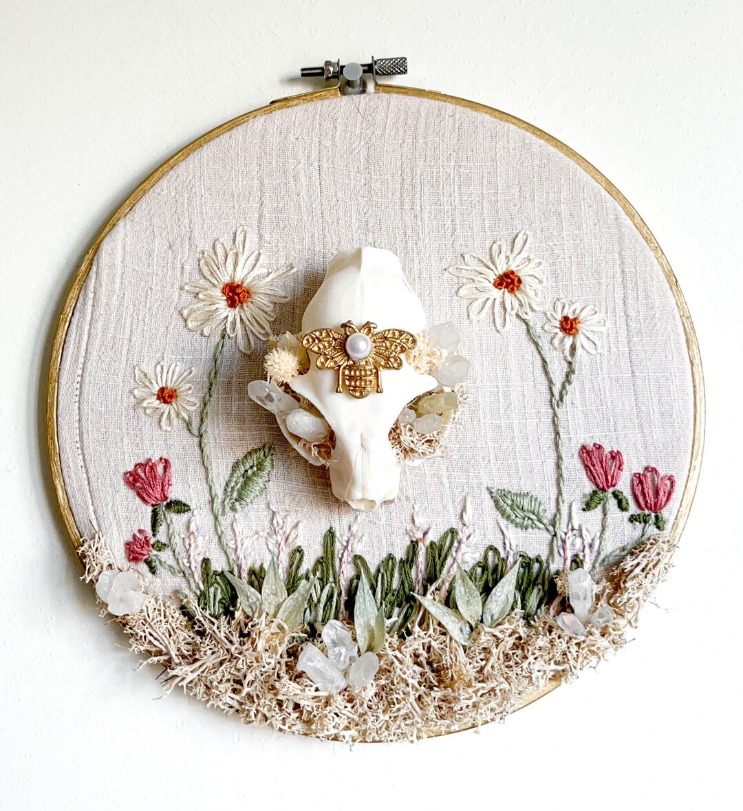 Embroidered Real Cat Skull - Etsy