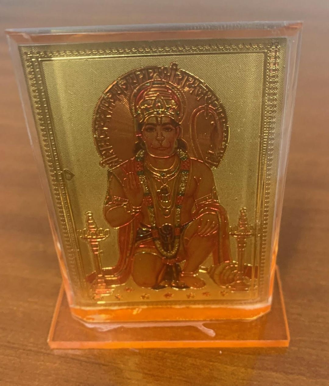 Hanuman Photo in a Acrylic Stand With Gold Finish - Art Classic Piece ...