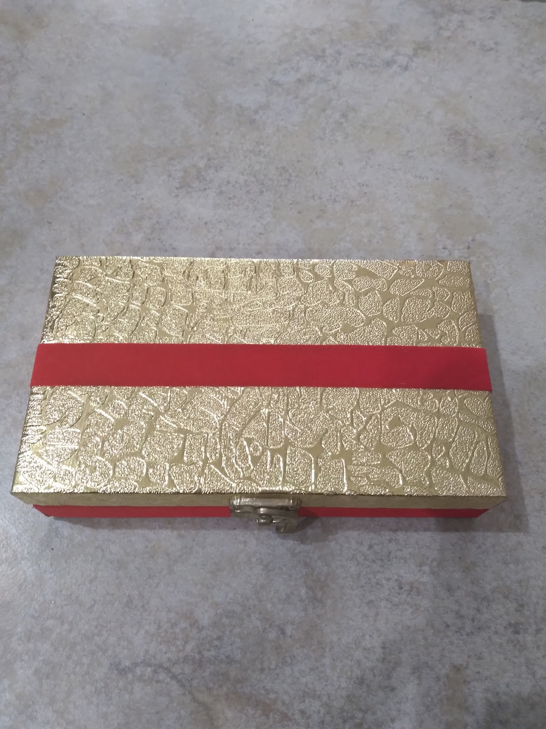 Gold and Red Velvet Finish Gift Box - Etsy
