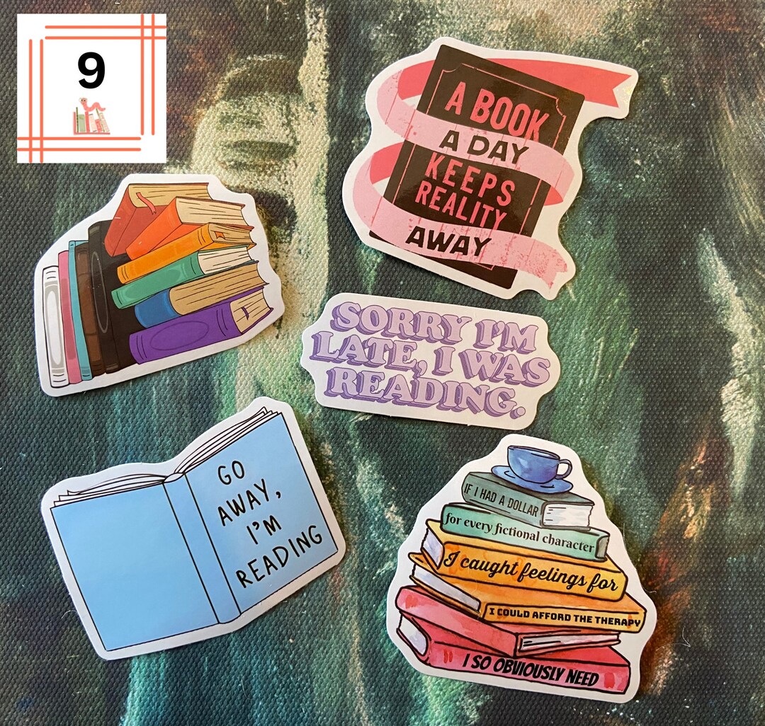 Book Worm Sticker Bundles B, Set of 5 - Etsy