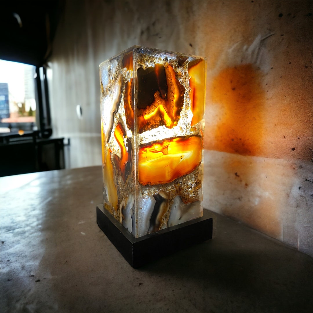 Illuminating Natural Agate Slice Lamp Unique Home Décor & Ambient ...