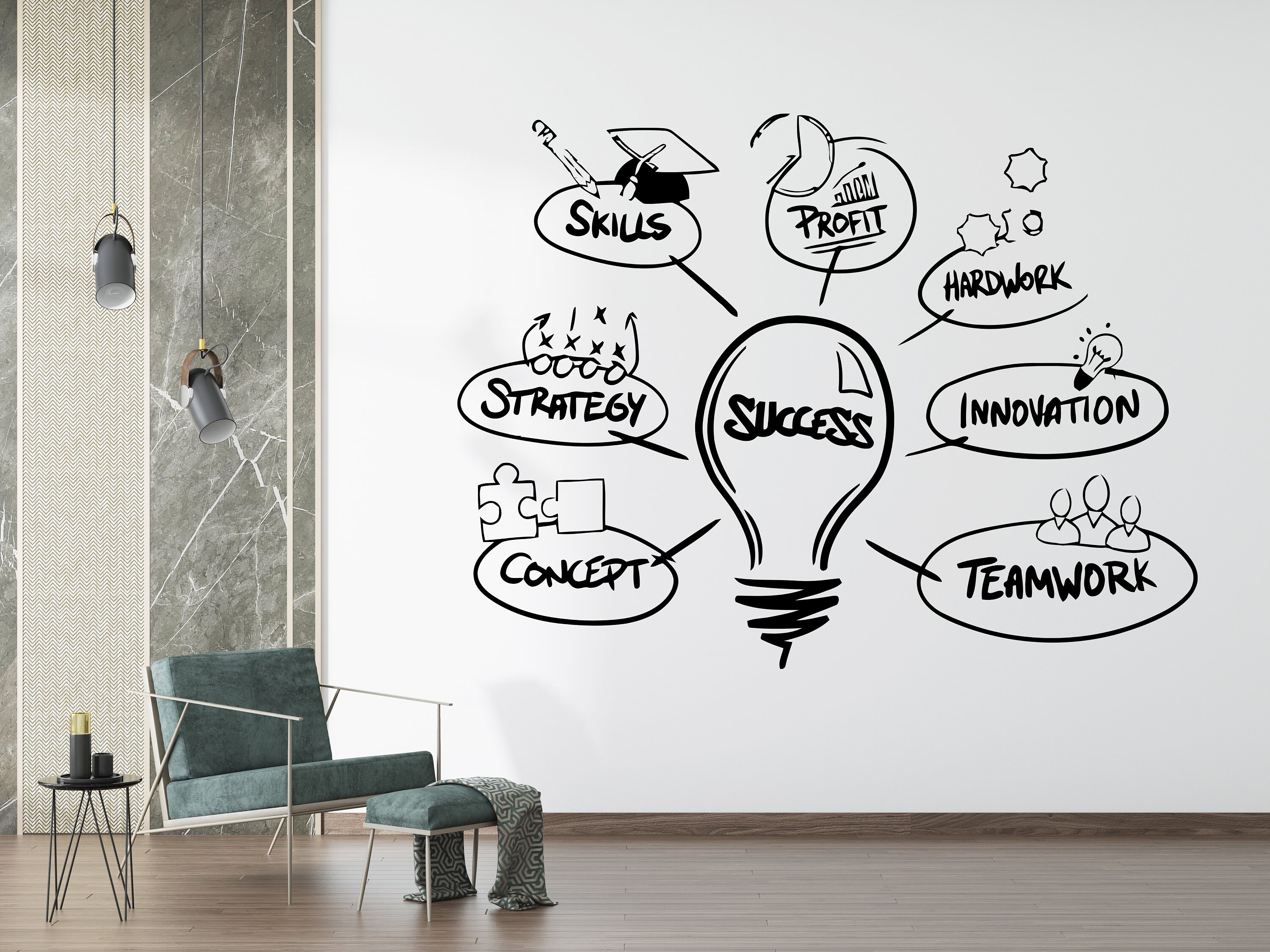 Office Wall Decal Teamwork Quote Wall Sticker Office Decor Inspire ...