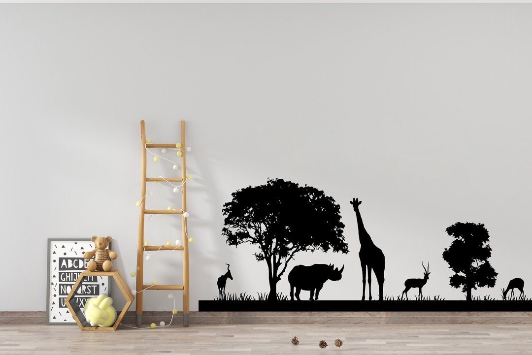 African Savannah Wall Decal African Wall Art Animal Wall - Etsy