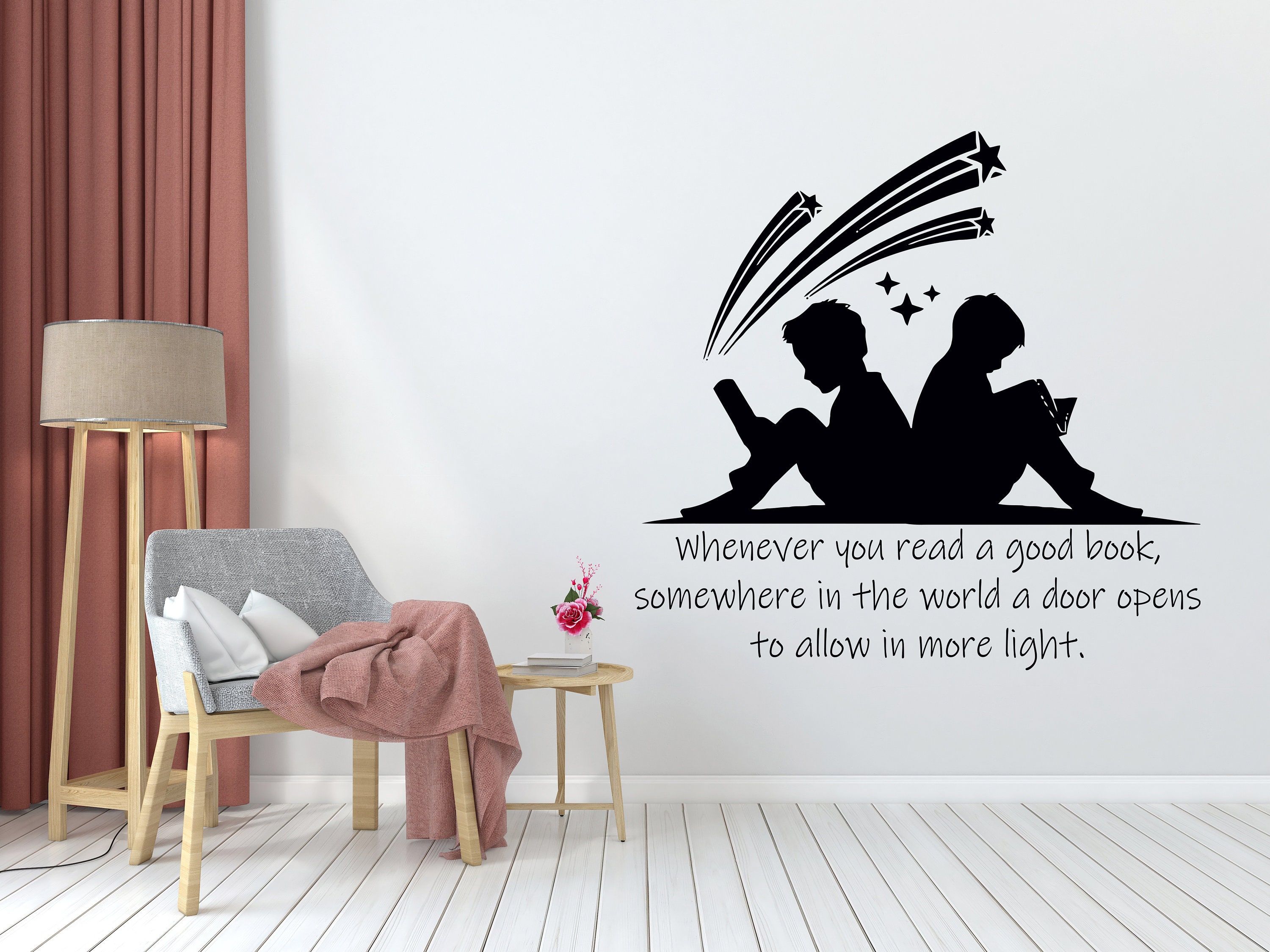 Books Wall Decal Wall Decor Reading Books Wall Sticker Wall - Etsy