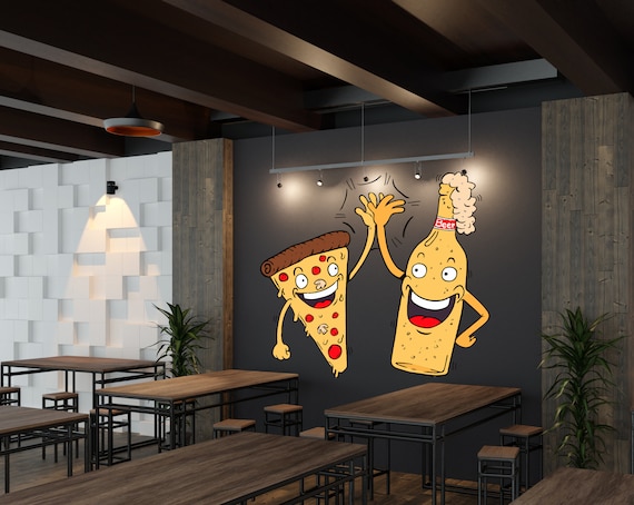 Pizza Wall Decal Pizzeria Wall Décor Pizza Window Decal Etsy