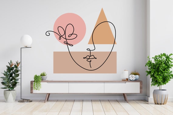 Face Silhouette Wall Decal Women Face Wall Art Wall Decal | Etsy