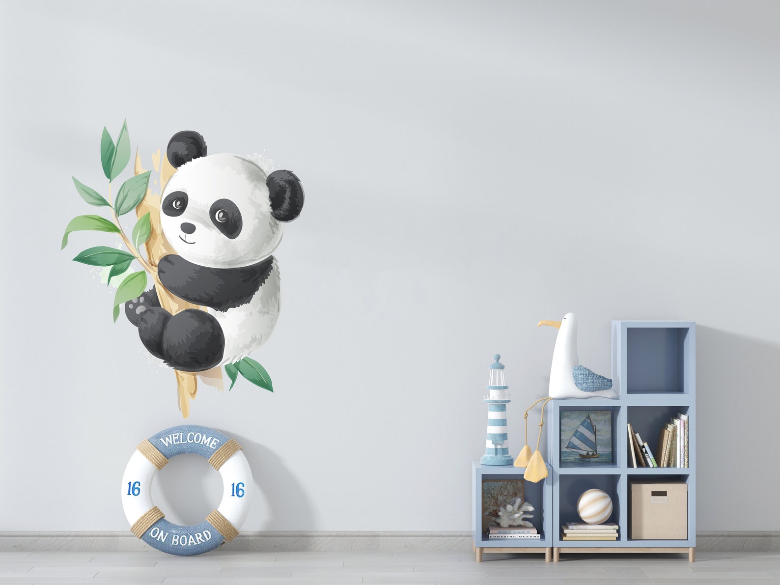 Panda Wall Decal Nursery Wall Decor Cute Panda Sticker Baby Panda Wall ...