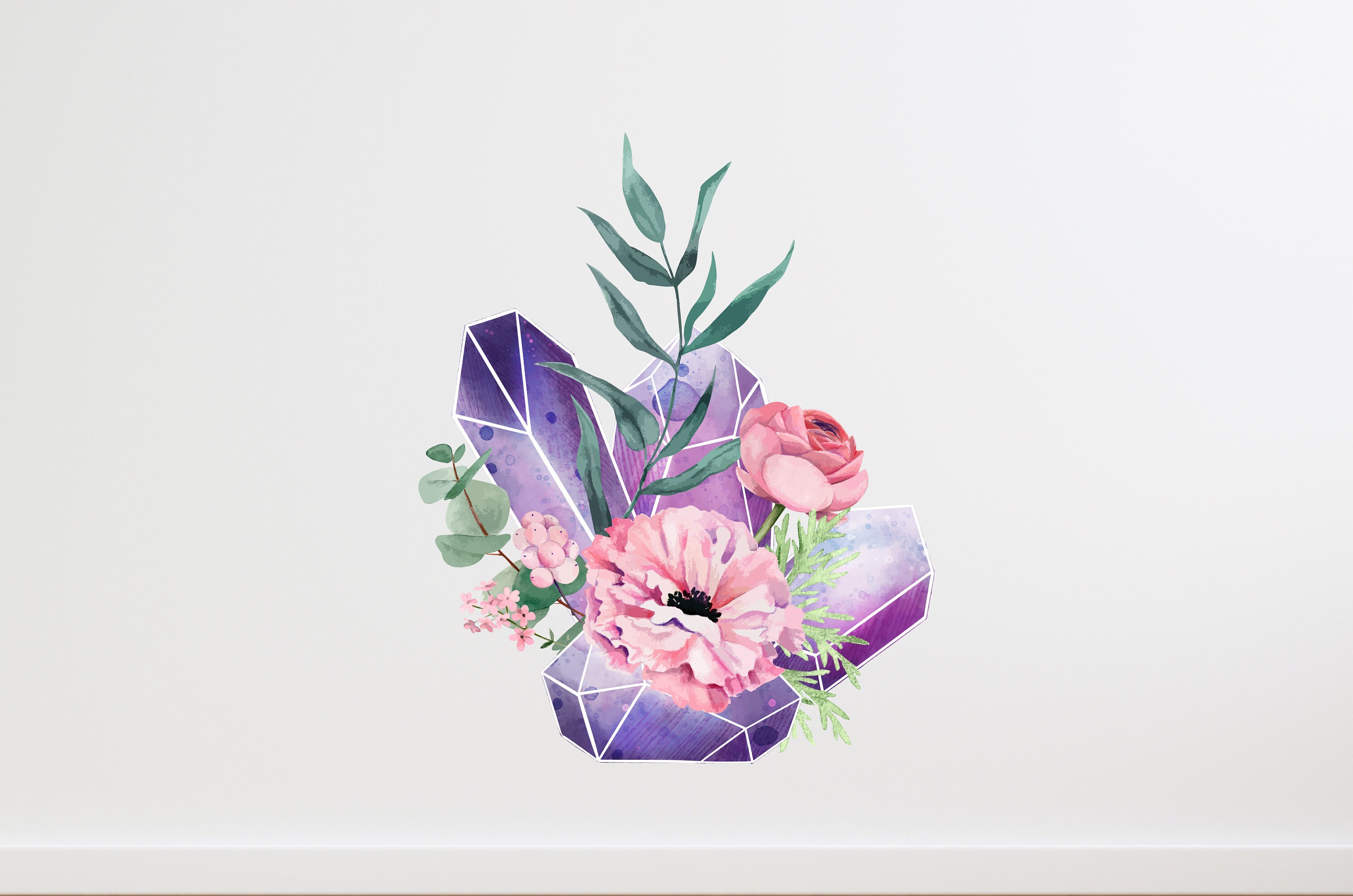 Beautiful Flowers Wall Decal Colorful Wall Decal Beautiful Flowers Wall ...