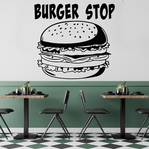 Burger Wall Decal Burger Shop Decals Business Decal Vinyl Wall Sticker ...