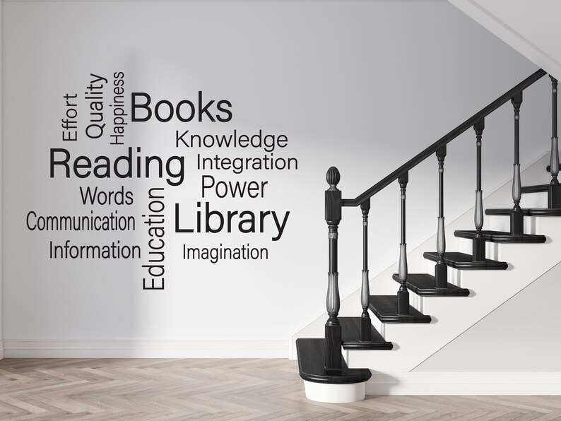 Reading Wall Decal Books Wall Sticker Vinyl Decal Keywords Quote Decals ...