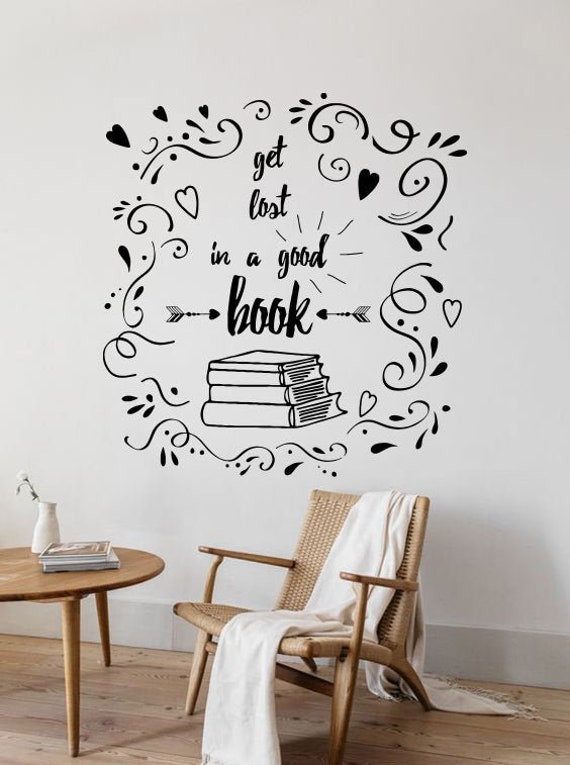 Books Wall Decal Wall Decor Reading Books Wall Sticker Wall | Etsy