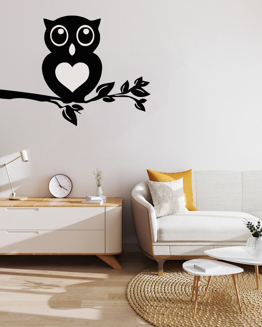 Owl Wall Decal Vinyl Sticker Owl Decal Vinyl Owl Silhouette Tree Wall ...