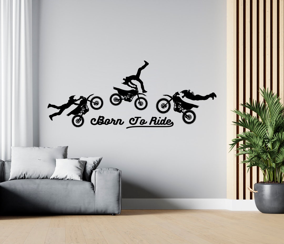 Motocross Wall Decal Motorcycle Wall Sticker Dirt Bike Wall Decor ...