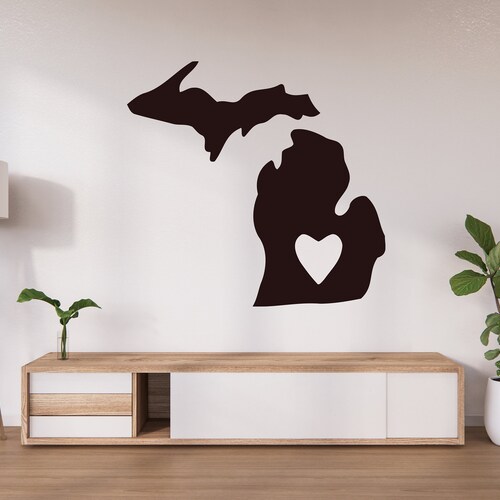 Map of Michigan Wall Decal - Etsy