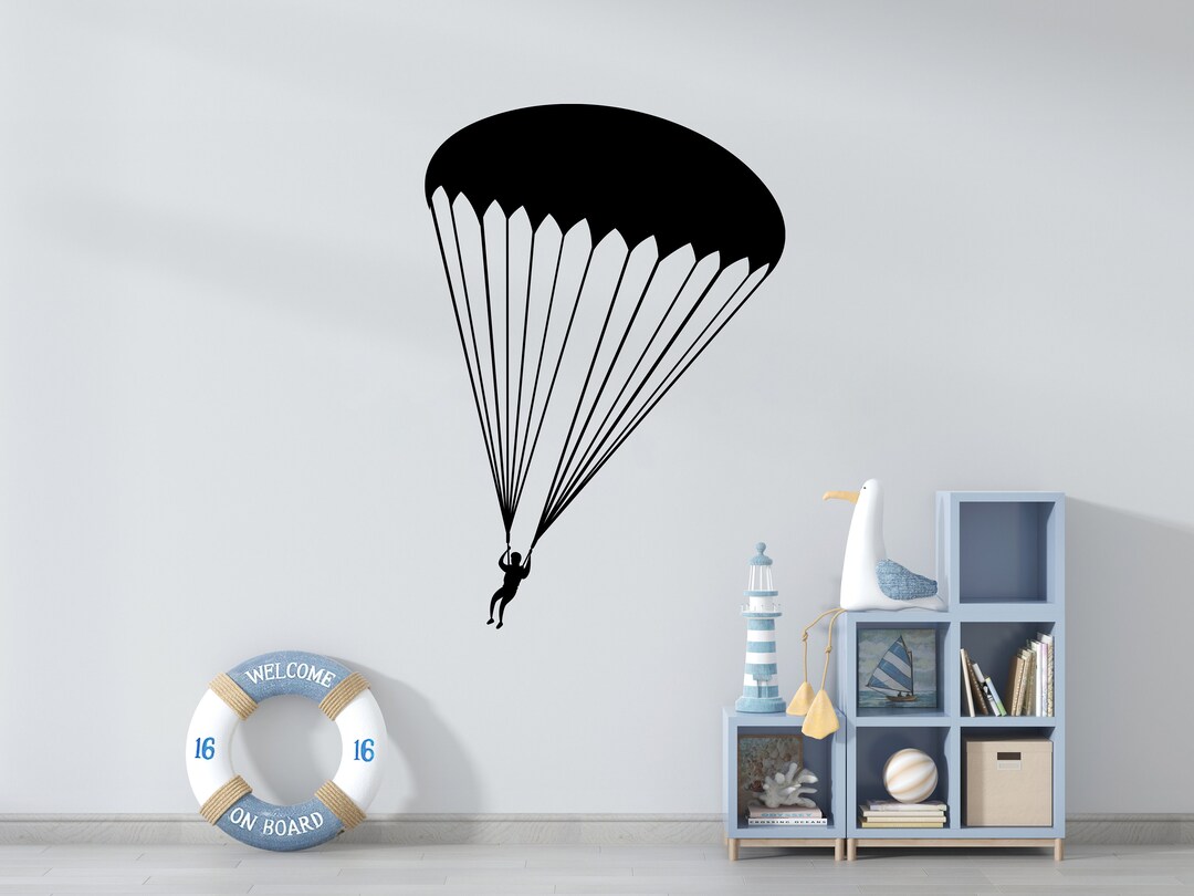 Parachute Decal Parachute Adventure Wall Decal | Paragliding Wall ...
