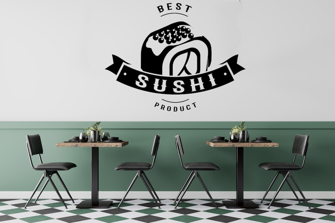Sushi Stickers Sushi Wall Decals Sushi Restaurant Decor Japan Food ...
