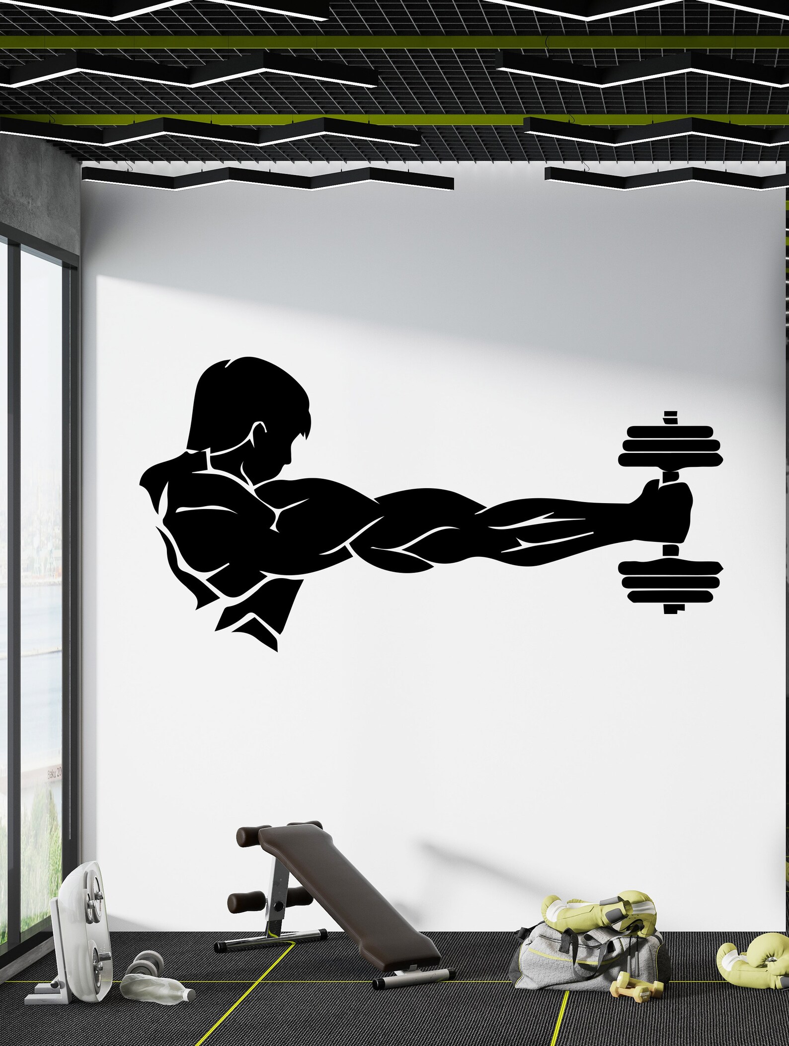 Muscles Gym Decal Gym Quotes Gym Wall Stickers Fitness Wall Art ...