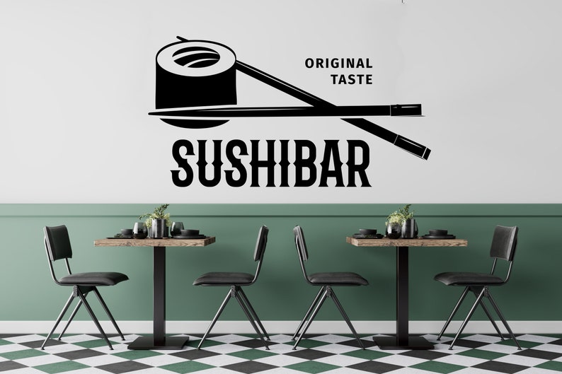 Sushi Stickers Sushi Wall Decals Sushi Restaurant Decor Japan - Etsy
