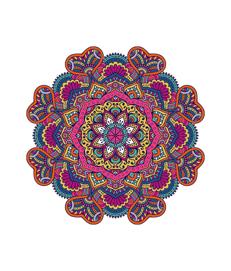 Mandala Art Wall Decal Namaste Mandala Room Decor Living Room Mandala ...