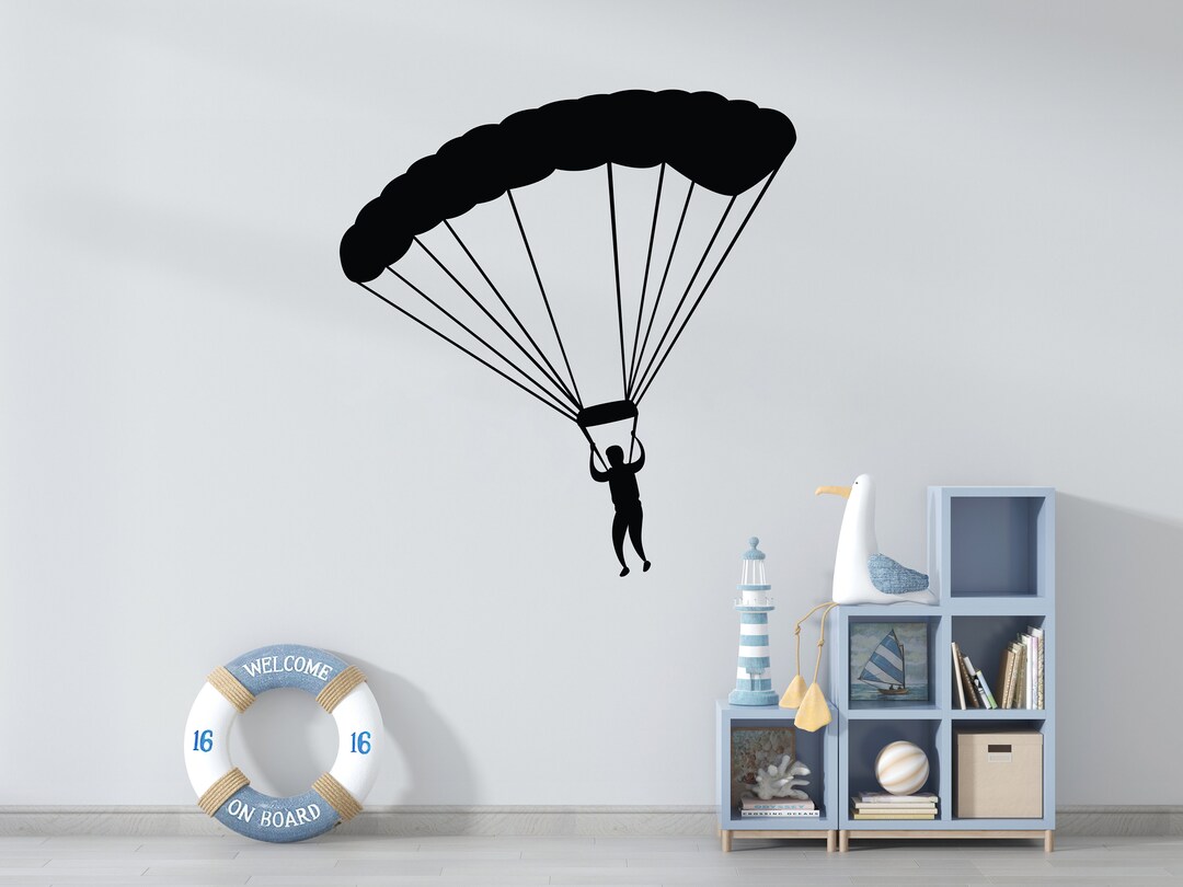 Parachute Decal Parachute Adventure Wall Decal | Paragliding Wall ...