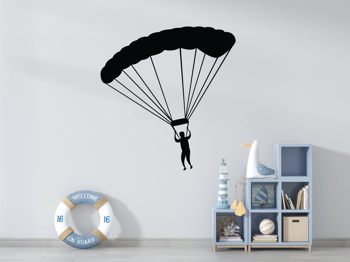 Parachute Decal Parachute Adventure Wall Decal Paragliding Wall ...