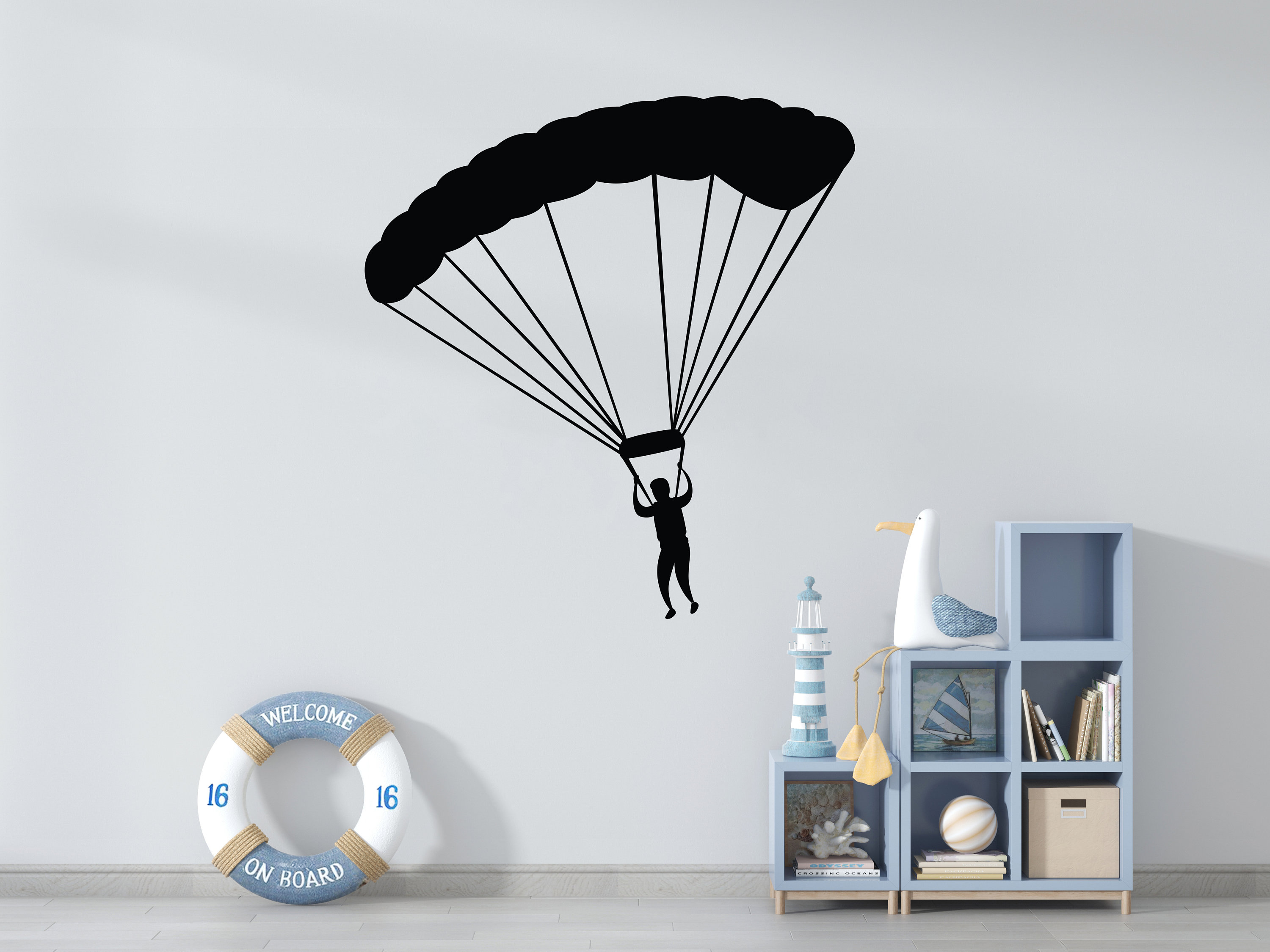 Parachute Decal Parachute Adventure Wall Decal Paragliding Wall ...